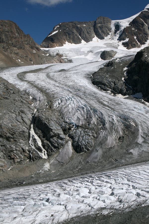 Alpiene Gletsjer Die In De Zwitserse Alpen Smelt Stock Foto ...