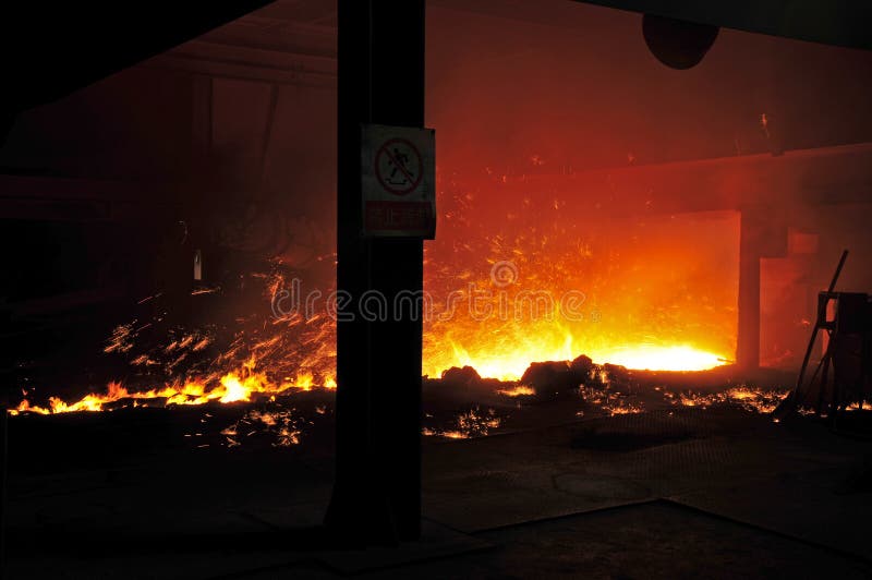 Smelting industry stock image. Image of molten, smelting - 800441