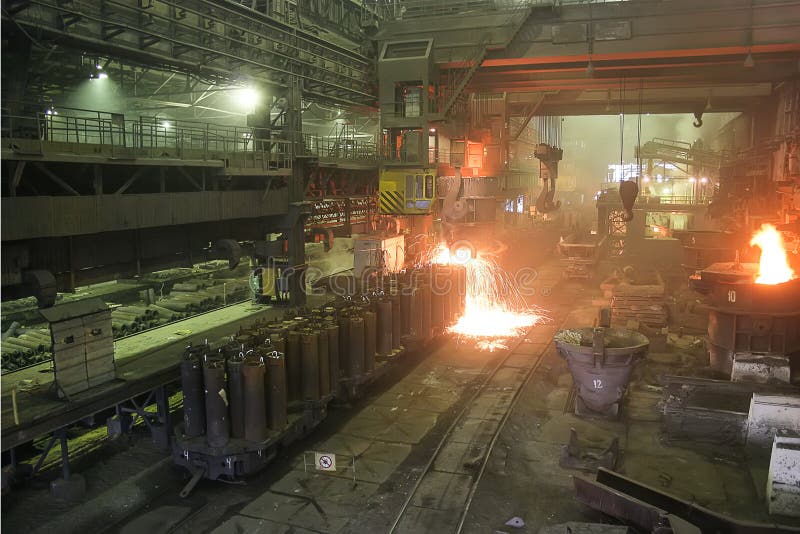 Smelting Metal Casting in a Metallurgical Plant Stock Image - Image of ...