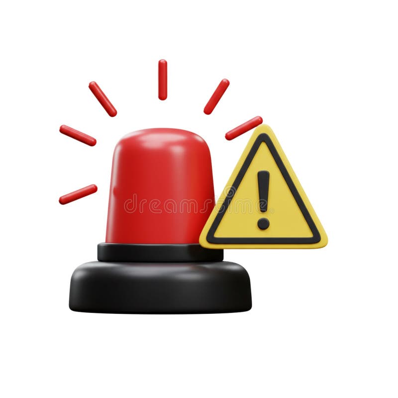 3D-rendered Image of a Red Emergency Stock Illustration - Illustration ...
