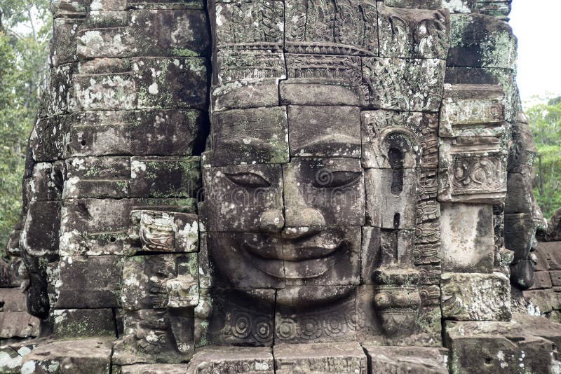 Smile of Angkor stock image. Image of carve, heritage - 57815733