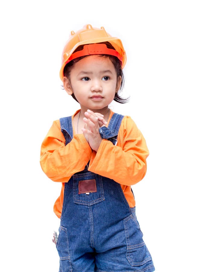 Asian Engineer Baby with Tools in Hand Stock Photo - Image of ...