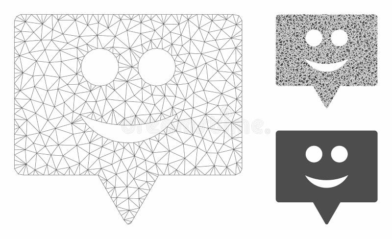 Smile Banner Vector Mesh 2D Model and Triangle Mosaic Icon Stock Vector ...