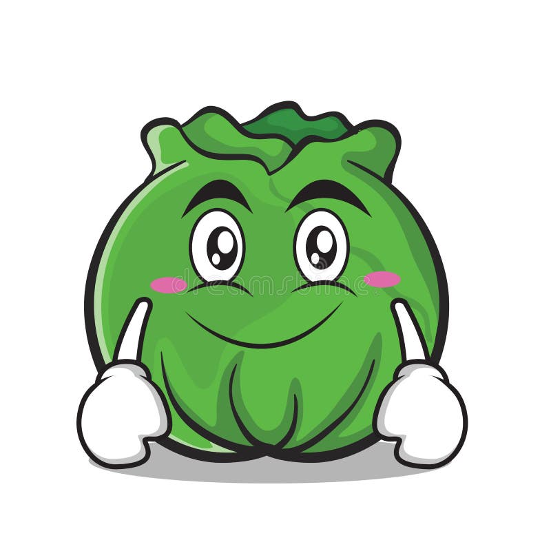 Smile Cabbage Cartoon Character Style Stock Vector - Illustration of ...