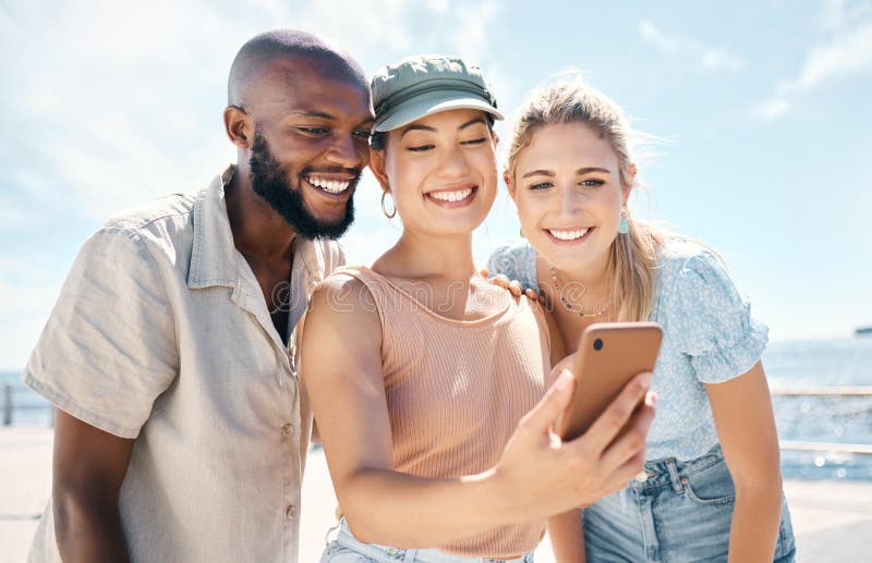 Smile For The Camera A Diverse Group Of Friends Standing Together And