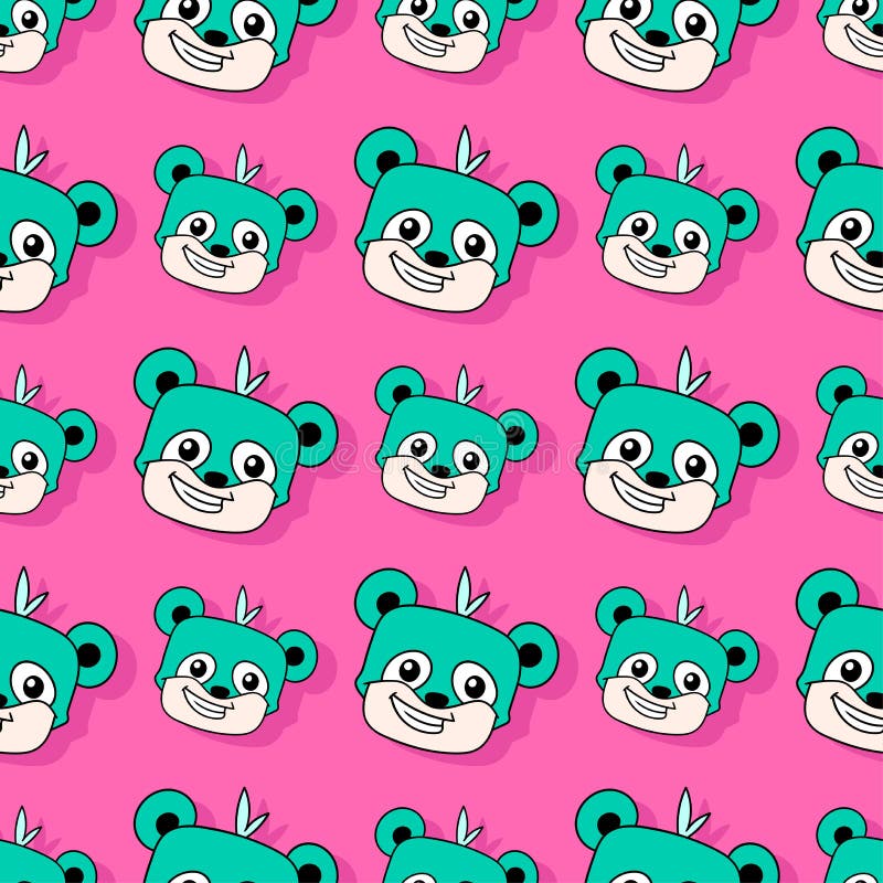 Smile Cartoon Character Seamless Repeat Pattern. Background ...