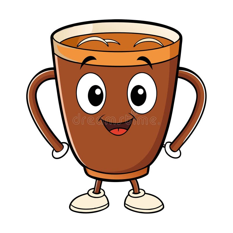 A Smile Cartoon Coffee Cup Vector Stock Illustration - Illustration of ...