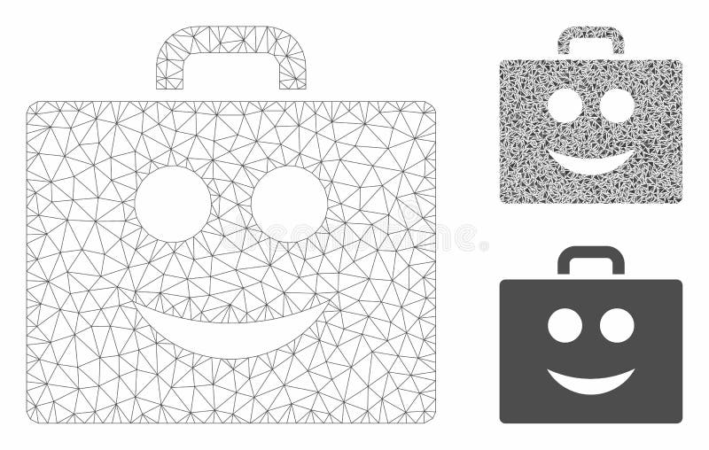 Smile Case Vector Mesh Network Model And Triangle Mosaic Icon Stock Vector Illustration Of