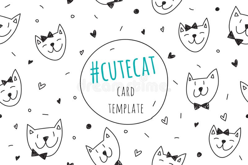 Card with cats stock vector. Illustration of pattern - 26349719
