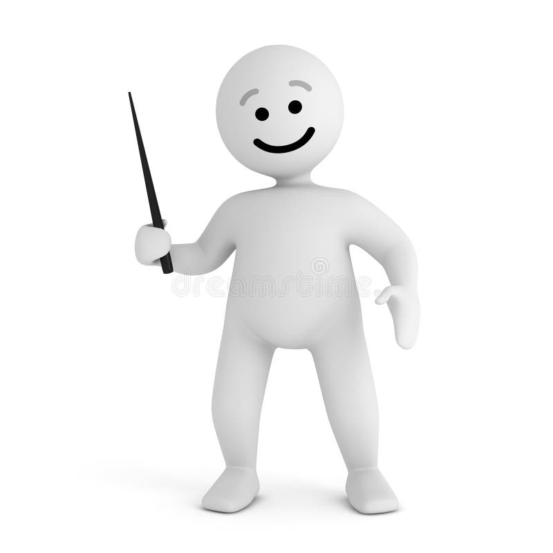 Smile Character Stay with Pointer Stock Illustration - Illustration of ...