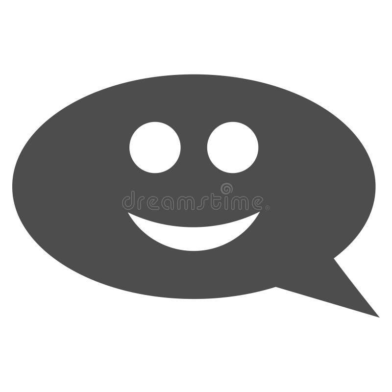 Smile Chat Message Flat Icon Stock Illustration - Illustration of gray ...