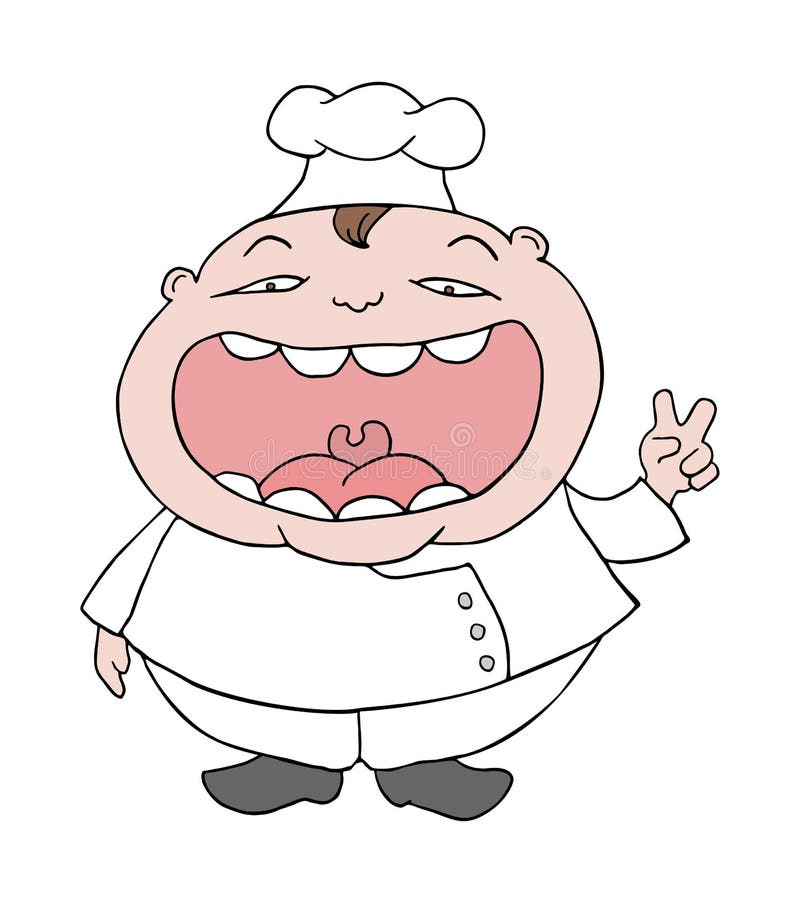 Smile chef draw stock vector. Illustration of vector - 129789458
