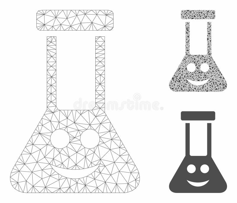 Smile Chemistry Glass Vector Mesh 2D Model and Triangle Mosaic Icon ...