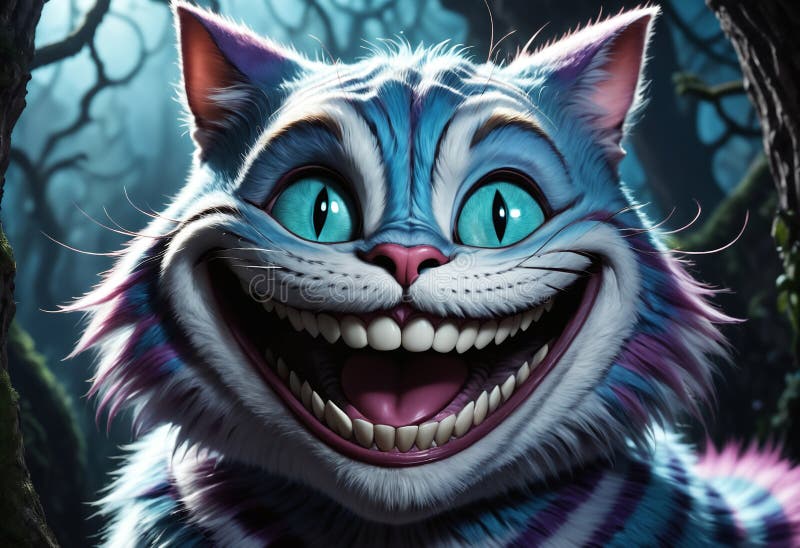 Smile of the Cheshire Cat. Generative AI Stock Illustration ...