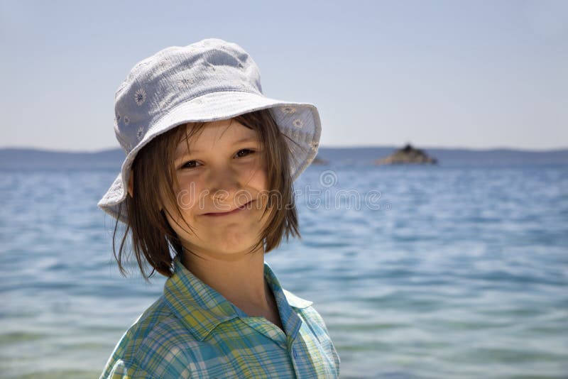 Smile of the Child by the Sea Stock Photo - Image of sense, staidness ...
