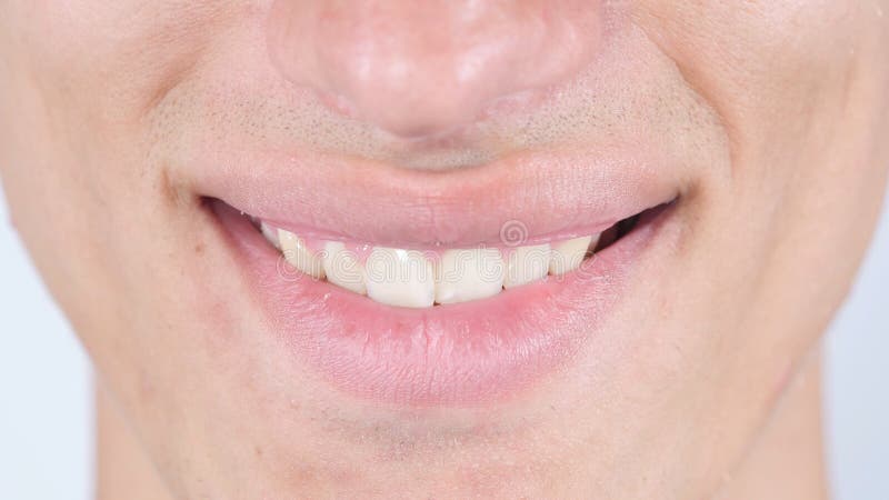 Smile, Close Up of Man S Face Lips Stock Photo - Image of horizontal ...