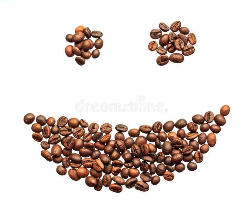 Smile from coffee beans stock photo. Image of outline - 78198892