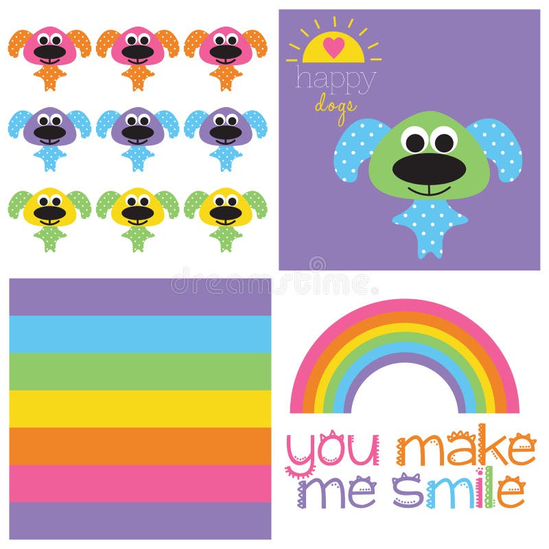 Smile Cute Dog Vector Illustration Stock Vector - Illustration of ...