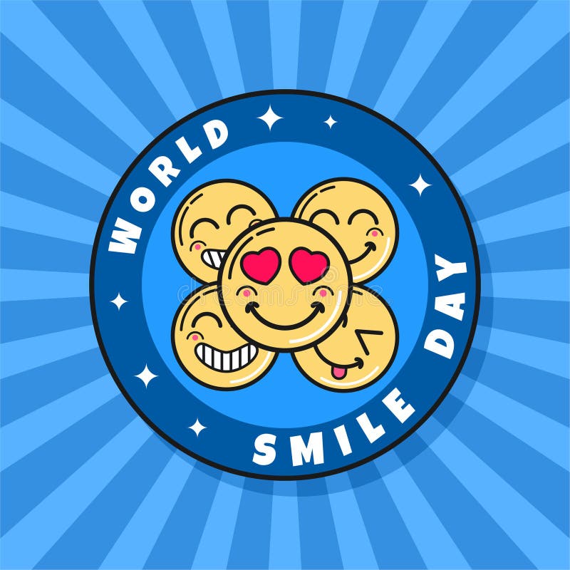 Smile Day Groovy Vector Design Stock Illustration - Illustration of ...