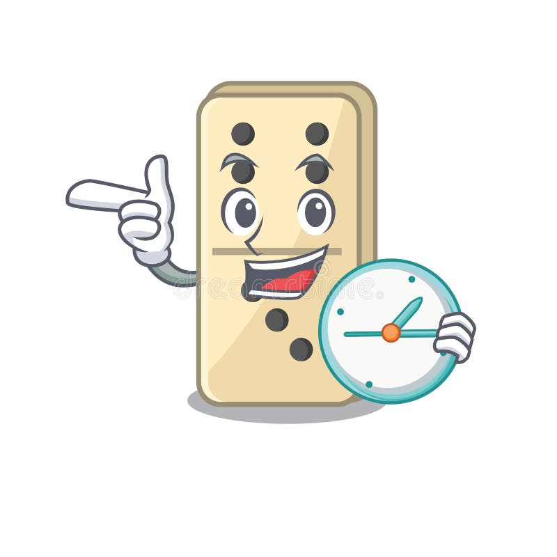 Smile Domino Character Isolated in Vector with Bring Clock Stock Vector ...