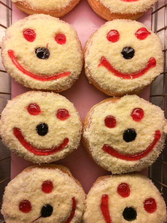 Smile donut stock image. Image of smile, cream, chocolate - 77665795