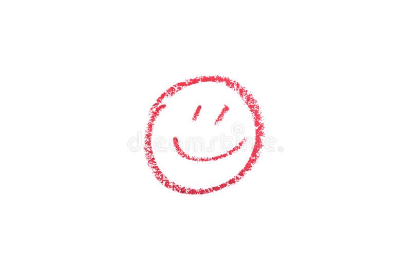 Smile Drawn with Color Lipstick Isolated on White, Drawn with Color ...