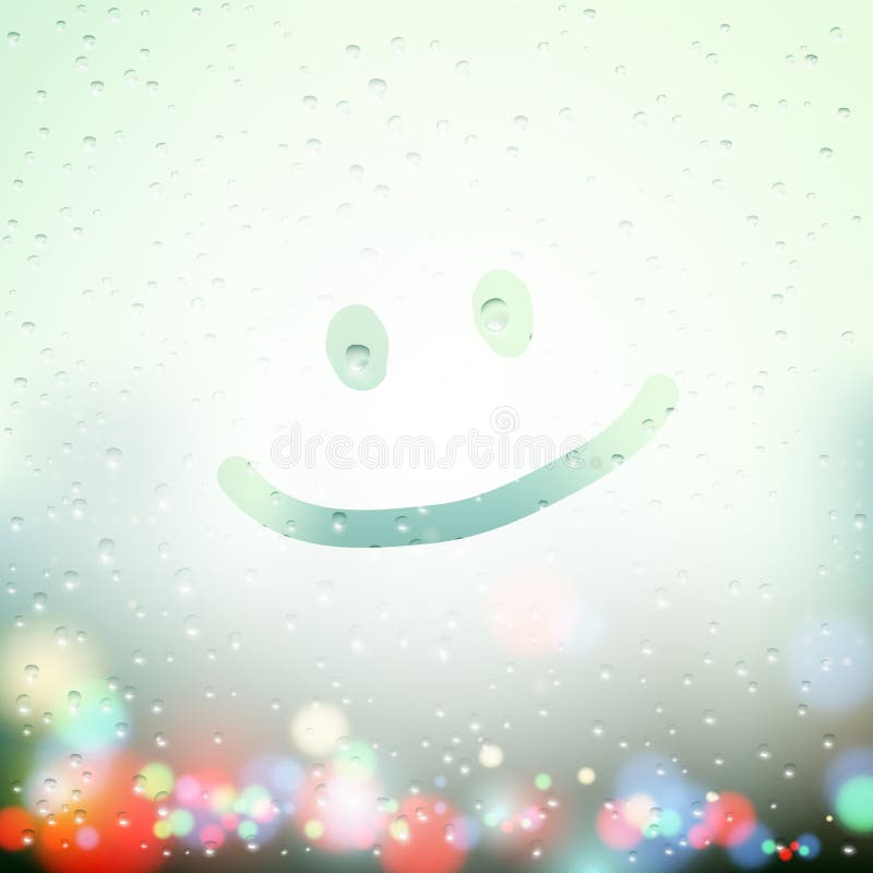 Smile Drawn on Sweaty Window Stock Vector - Illustration of nature ...