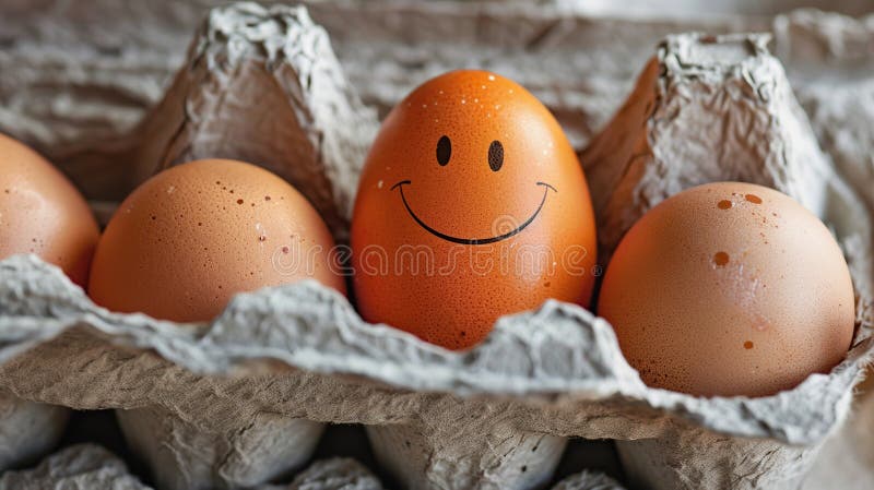 Smile Egg in the Package, Happy Concept. Generative Ai Stock Illustration - Illustration of ...