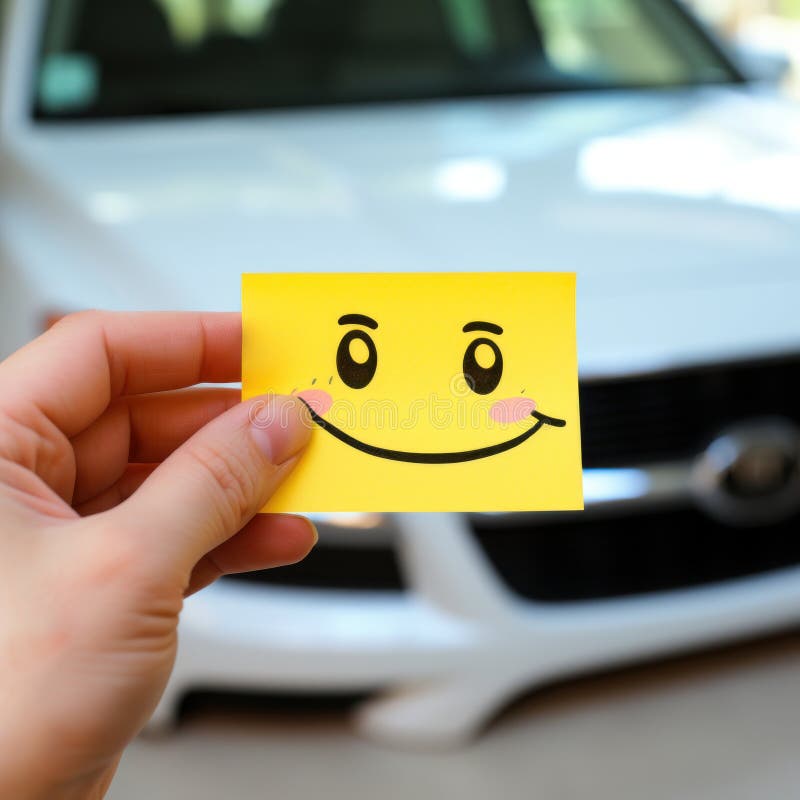 Smile Emoji on Adhesive Note Paper Stock Illustration - Illustration of ...