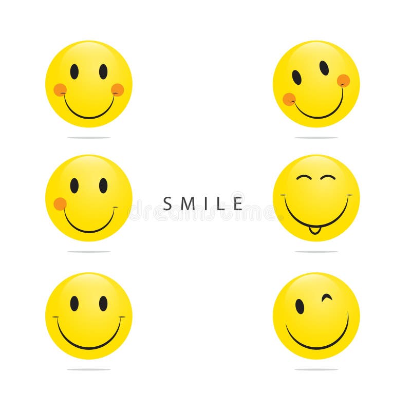 Smile Emoticon Vector Template Design Illustration Stock Vector ...