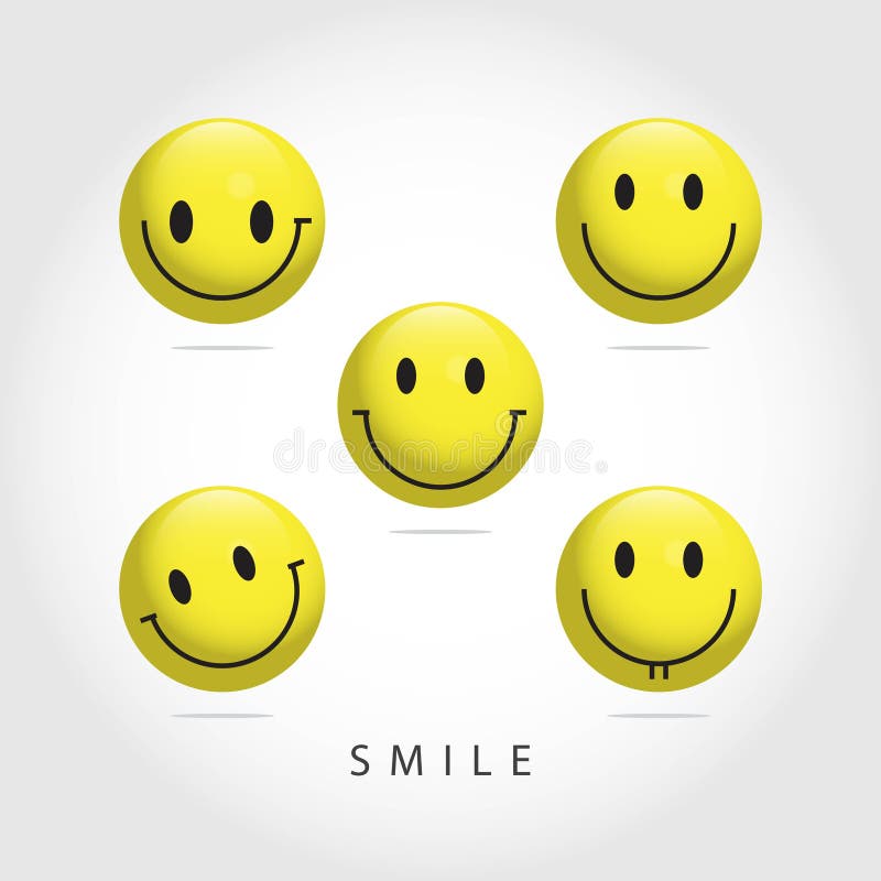 Smile Emoticon Vector Template Design Illustration Stock Vector ...