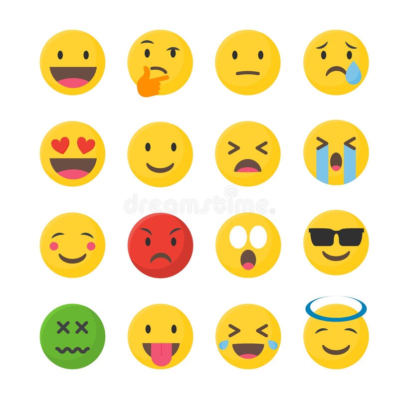 Round Vector Faces Different Emotions Stock Illustrations – 145 Round ...