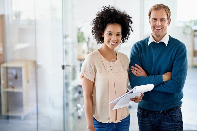 Smile, Employee and Notepad in Office for Collaboration, Teamwork and ...