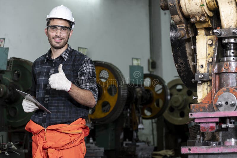 Smile Engineer Checking and Inspect Quality of Industrail Machine in ...