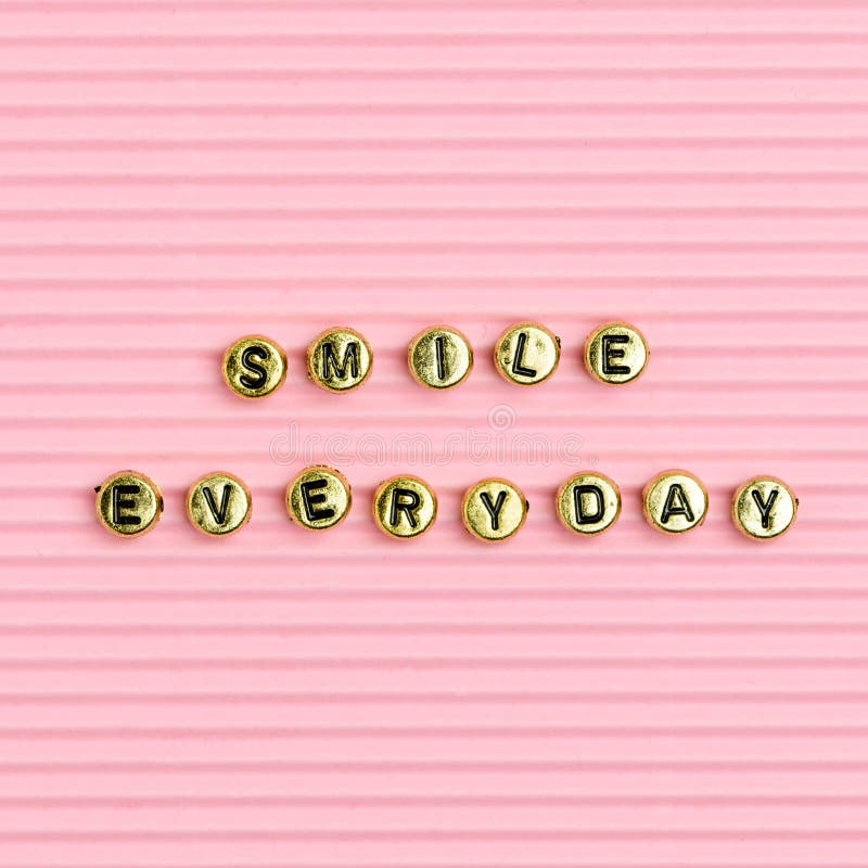 SMILE EVERYDAY Beads Text Typography Stock Photo - Image of alphabet ...