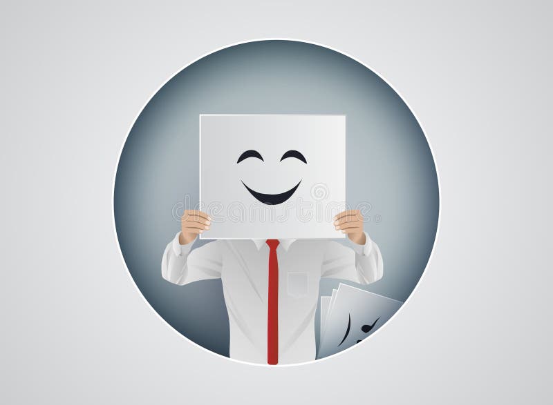Smile Expression of Employee Character. Stock Illustration ...
