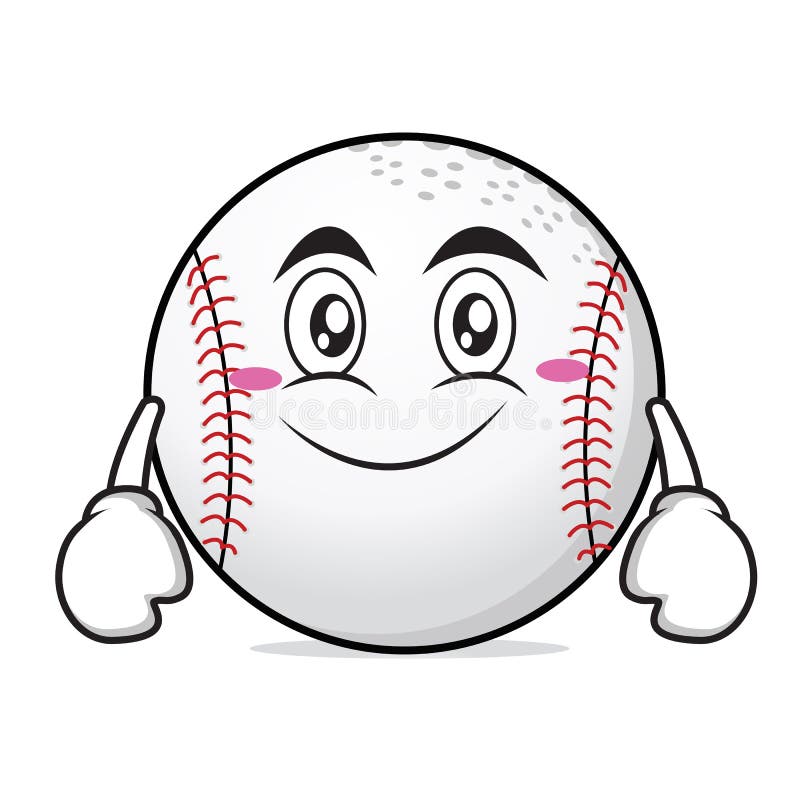 Smile Face Baseball Cartoon Character Stock Vector - Illustration of ...
