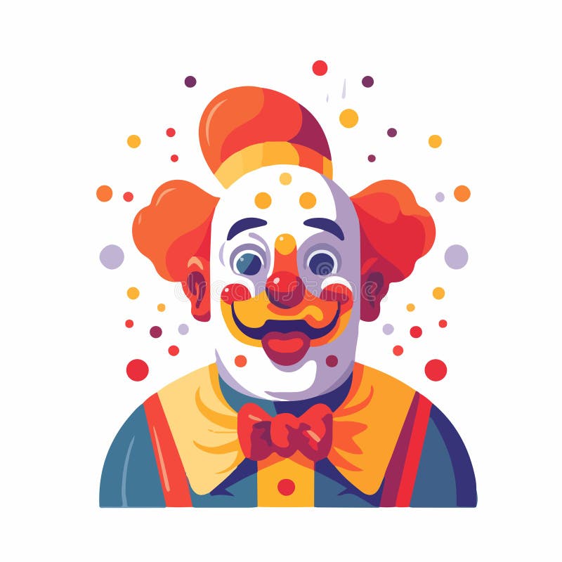 Smile Face Clown Portrait Vector Art Sticker Stock Vector ...