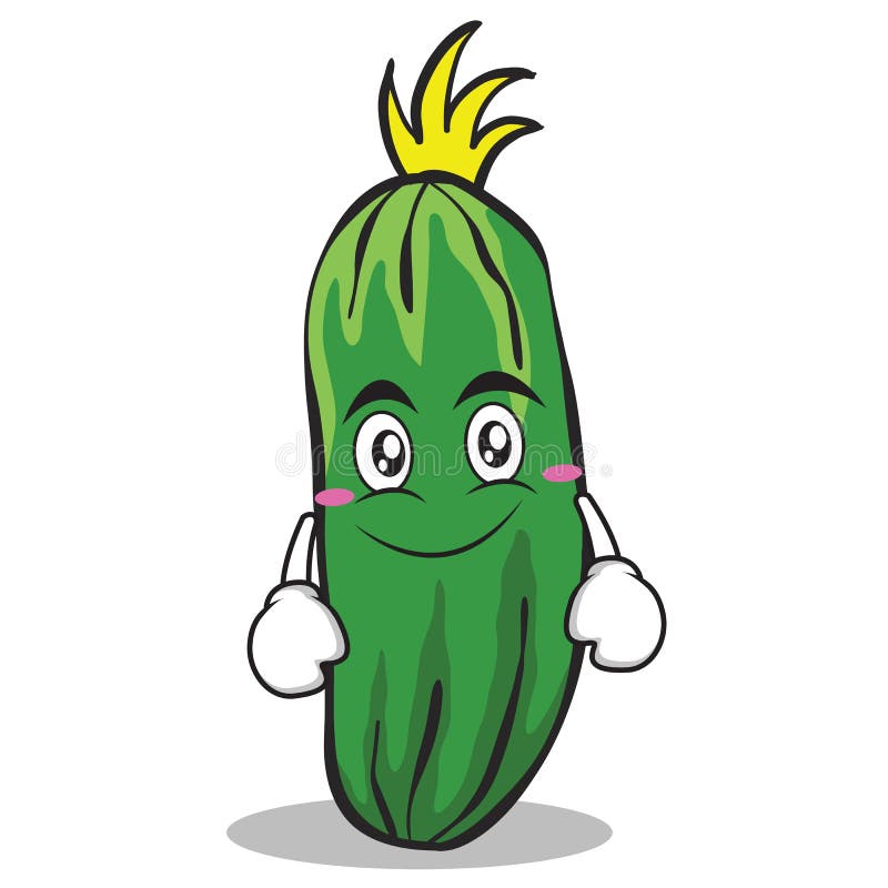 Smile Face Cucumber Character Cartoon Collection Stock Vector ...