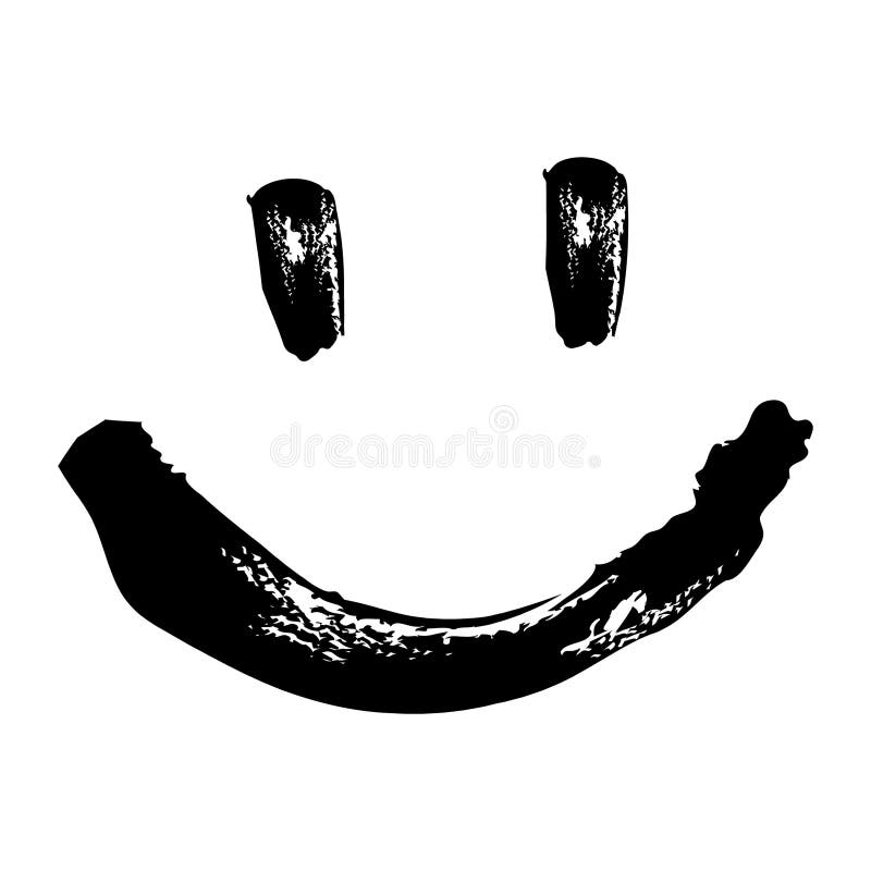 Smile Face Geometric Shape Brush Doodle Stock Vector - Illustration of ...
