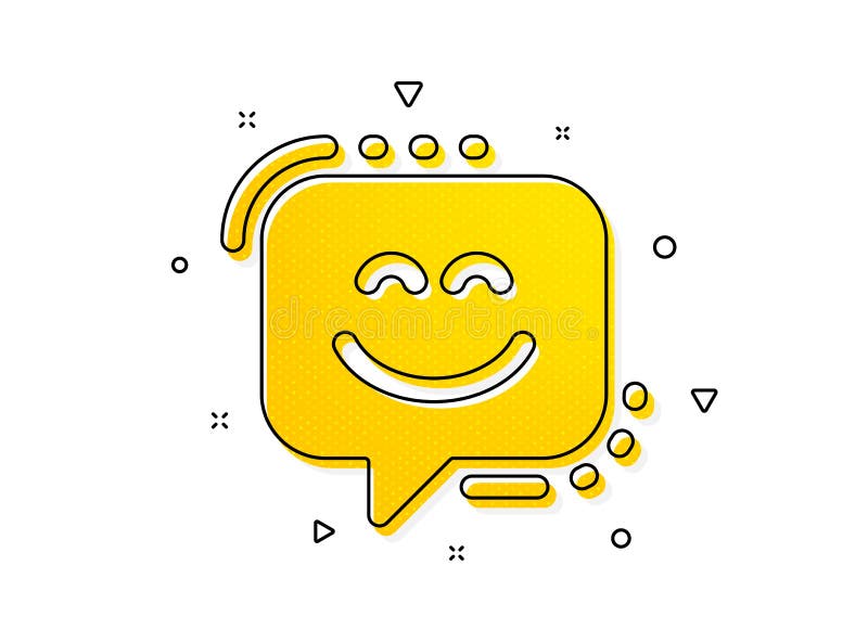 Smile Face Icon. Happy Emoticon Chat Sign. Speech Bubble. Vector Stock ...