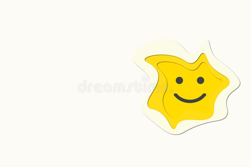 Smile Face Inside Yellow Background and White Punch Paper with Copy ...