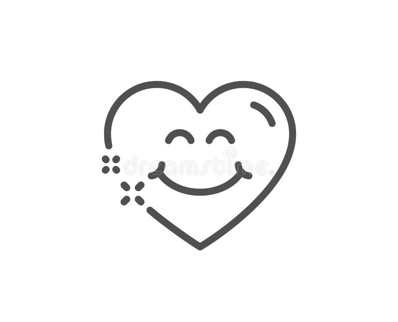 Smile Face Line Icon. Happy Emoticon Chat Sign. Heart Face. Vector ... Smile Face Line Icon. Happy Emoticon Chat Sign. Heart Face. Vector ...