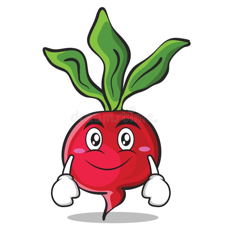 Smile Face Radish Character Cartoon Collection Stock Vector ...