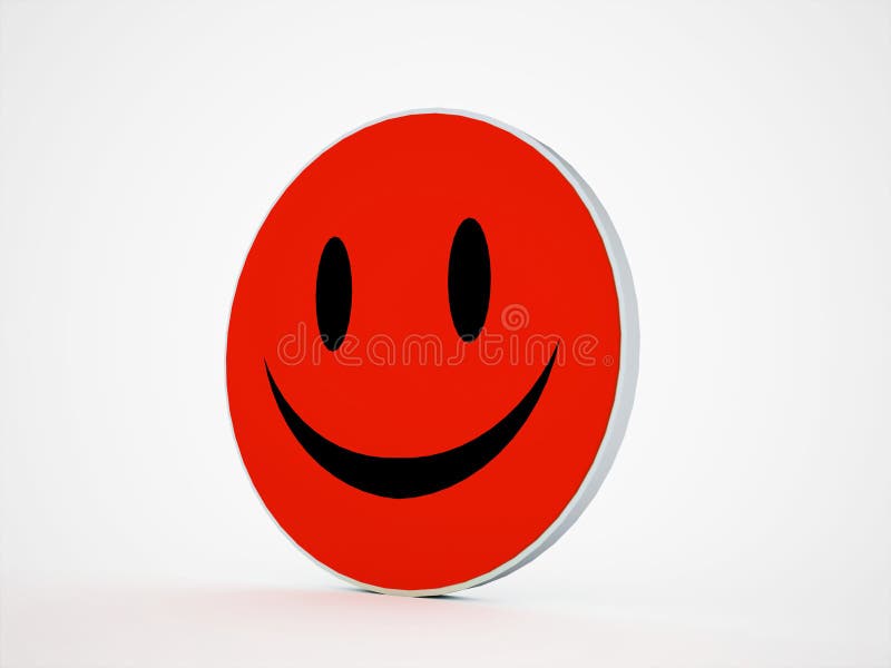 Smile face red rendered stock illustration. Illustration of button ...