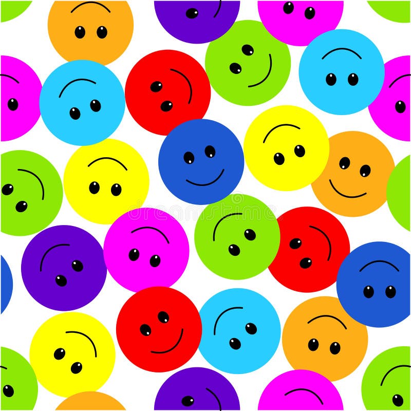 Smiley Full Seamless Pattern Stock Vector - Illustration of kids, book ...
