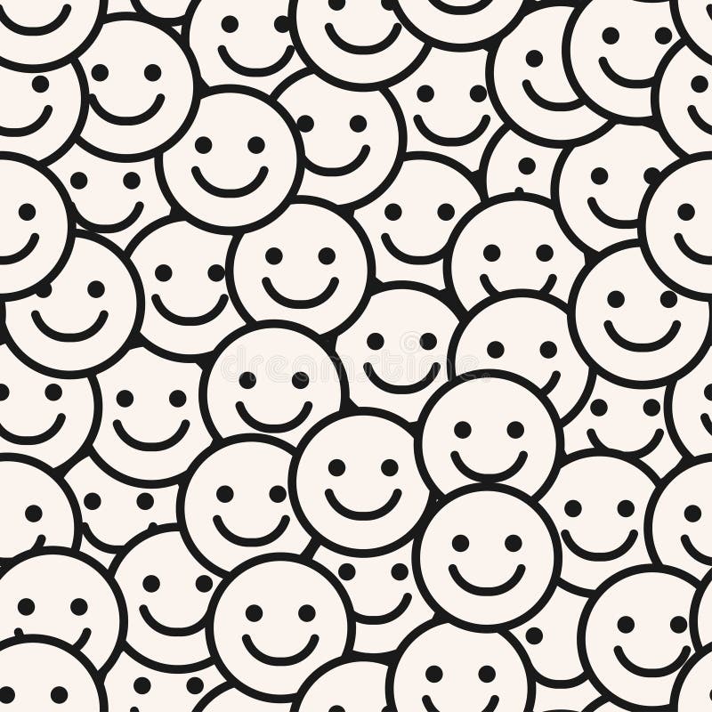 Smile Face Seamless Pattern Stock Vector - Illustration of head ...