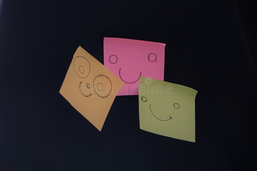 Smile Faces Sticky Notes, Smiling Face Sticky Notes. Stock Image ...