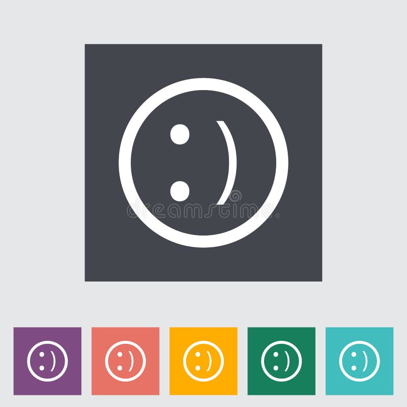 Smile flat icon. stock vector. Illustration of head, happiness - 89761356