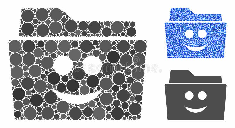 Smile Folder Mosaic Icon of Circle Dots Stock Illustration ...